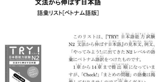 [PDF] Từ vựng TRY N2